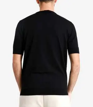 FILIPPO DE LAURENTIIS Crew Neck Short Sleeve Knit Top - Black