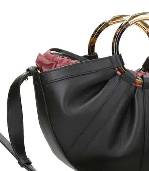 COCCINELLE Leather Handbag With Tortoiseshell Effect Handles