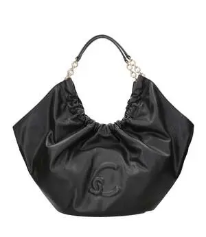 COCCINELLE Leather Gathered Top Handle Bag With Chain Detail - Black