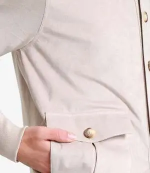 GRAN SASSO Alcantara And Organic Cotton Jacket With Ribbed Collar And Pockets