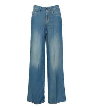 PEOPLE High Rise Flared Leggings With Sandblasted Effect