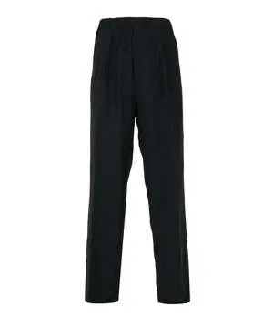 LANEUS Linen Blend Trousers - Black