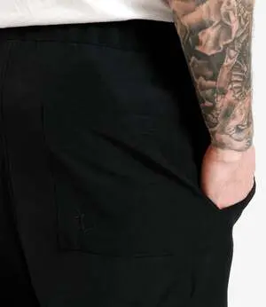 LANEUS Linen Blend Trousers - Black