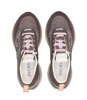 Premiata Technical Fabric And Suede Lace-up Sneakers With Embossed Logo