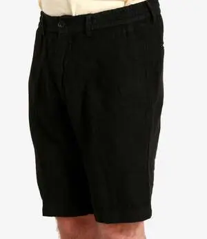CRUNA Linen Shorts With Belt Loops - Black