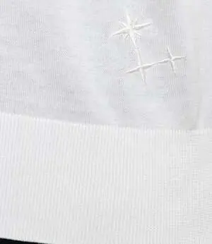 LANEUS Knitted Cotton Crewneck T-shirt - Cream
