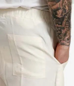 LANEUS Wide Leg Linen Blend Shorts - Cream