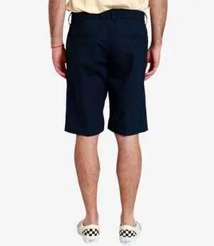 CRUNA Navy Cotton Blend Belted Tailored Shorts - Blue