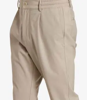 CRUNA Tapered Fit Stretch Wool Canvas Trousers - Beige