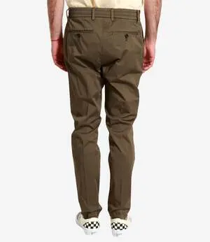 CRUNA Tapered Fit Cotton Blend Trousers - Olive