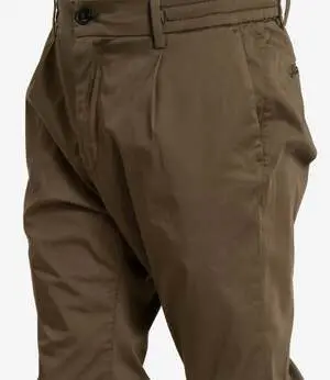 CRUNA Tapered Fit Cotton Blend Trousers - Olive