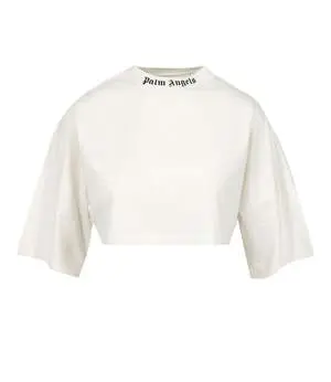 Palm Angels Cropped T-shirt With Logo Detail