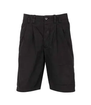 C.P. COMPANY Cotton Pleated Shorts - Nero