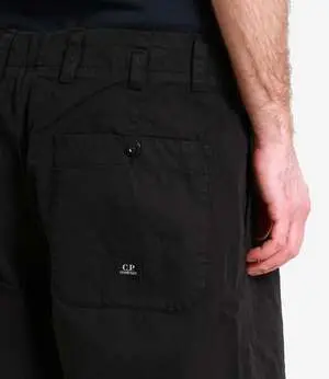 C.P. COMPANY Cotton Pleated Shorts - Nero