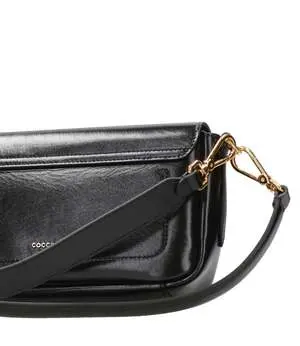 COCCINELLE Smooth Leather Shoulder Bag With Metal Logo Clasp