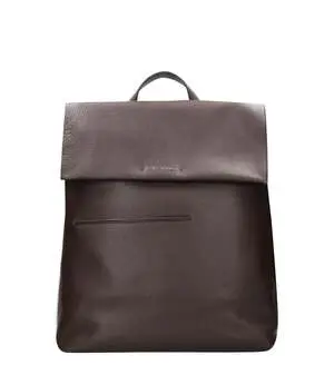 ORTIGNI Hammered Leather Backpack - Ebano
