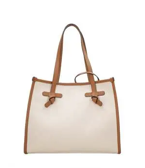 MARCELLA Gianni Chiarini Canvas And Leather Tote Bag - Panna+corda+caramello