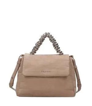 ORTIGNI Nubuck Leather Handheld Bag With Coconut Print