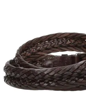 ORTIGNI Woven Leather Belt - Moro