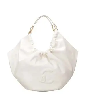 COCCINELLE Smooth Leather Gathered Motif Shoulder Bag With Chain Handles