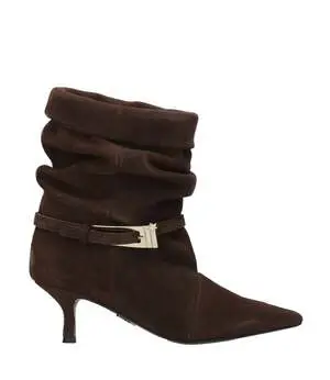 ANIYE BY Suede Leather Ankle Boots With Gold Buckle Detail