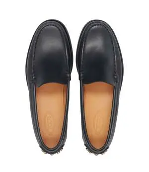 TOD'S Calfskin Leather Loafers With Embossed Monogram