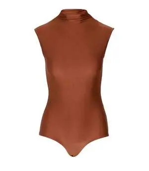Sportmax Sleeveless Raised Collar Lycra Bodysuit