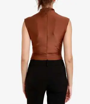 Sportmax Sleeveless Raised Collar Lycra Bodysuit