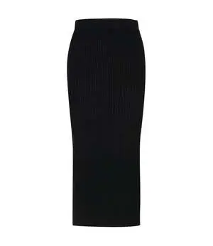 Max Mara Ribbed Knit Stretch Cotton Skirt