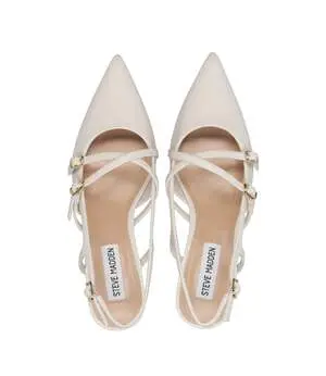 Steve Madden Patent Faux Leather Slingback Heels With Buckled Straps