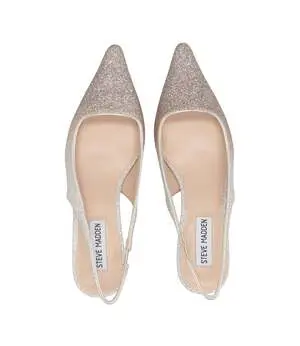 Steve Madden Glitter Slingback Pumps With Tapered Toe