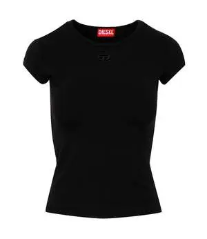 DIESEL® Organic Cotton Stretch Crewneck T-shirt With Embroidered Logo