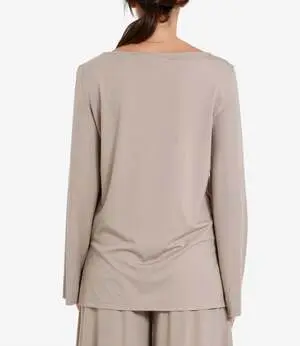 KAOS Viscose Blend Boatneck Bell Sleeve Top
