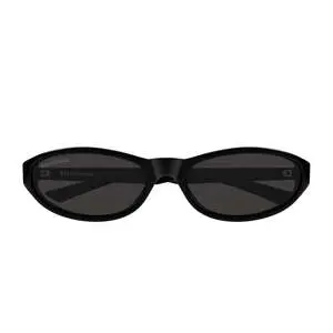 Balenciaga Oval Sunglasses With Logo Detail - Black