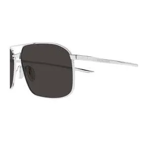 Balenciaga Metal Aviator Sunglasses With Grey Lenses - Silver
