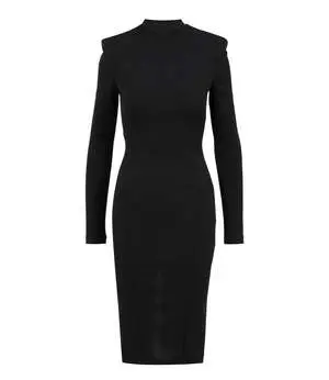 ANIYE BY Midi Dress With High Collar And Long Sleeves
