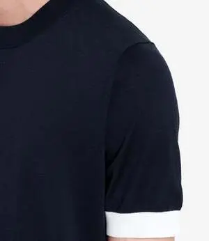 PAOLO PECORA Cotton Knit Crew Neck Half Sleeve Top