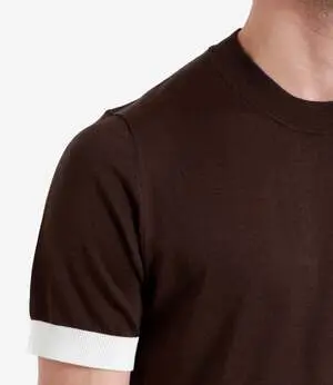 PAOLO PECORA Cotton Crew Neck Half Sleeve Sweater