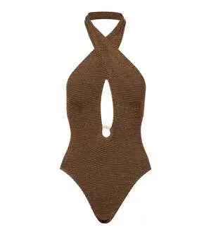 Bond Eye Halterneck Plunge One Piece - Moro
