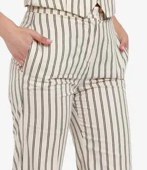 KAOS Pinstriped Cotton High Waist Trousers