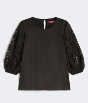 Max Mara Lace Sleeve Blouse - Nero