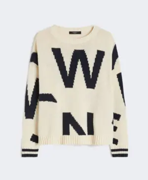 Max Mara Graphic Knit Sweater - Blue