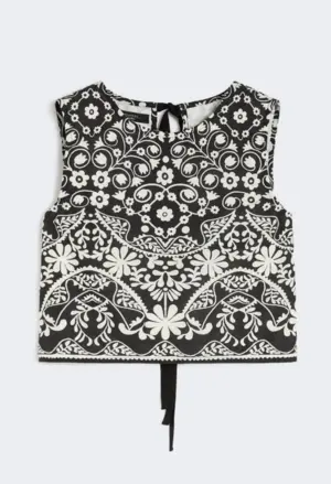 WEEKEND Wkifanale Sleeveless Printed Crop Top