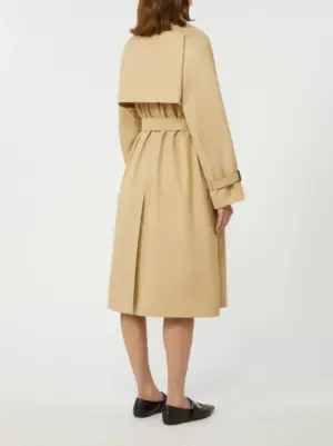 Max Mara Midi Trench Coat With Cape Detail - Beige