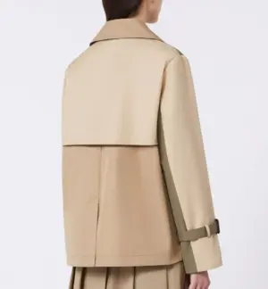 Max Mara Short Double-breasted Trench Coat With Cuff Toggles - Fango