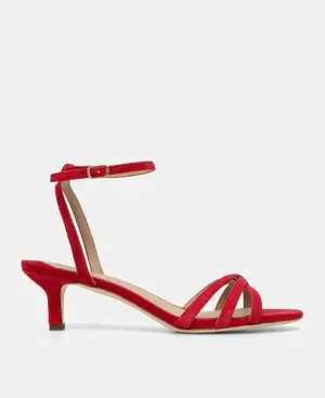 Ralph Lauren Kendyl Suede Sandals - Red