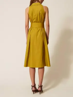 Twin-set Midi Shirt Dress With Belt