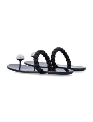 PEDRO GARCIA Pipa Cabochon Thong Sandals - Black