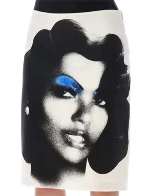 Versace Printed Silk Poplin Pencil Skirt - Multi Colour