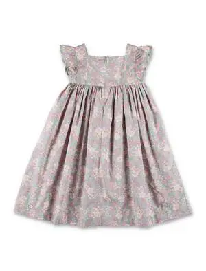 Petit Bateau Floral Print Square Neck Midi Dress